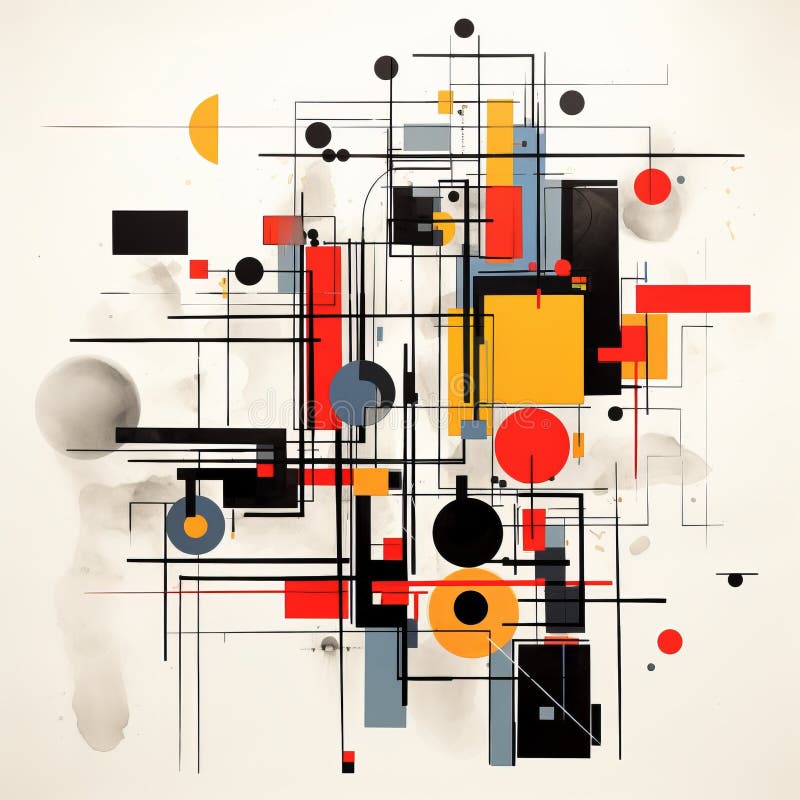 Vibrant Abstract Art Composition with Modular Constructivism Influence ...