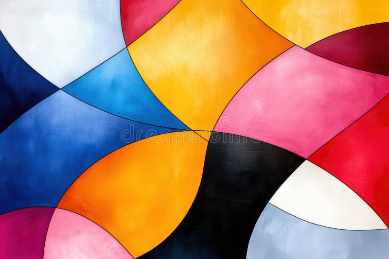 Vibrant Abstract Art Composition with Overlapping Geometric Shapes ...