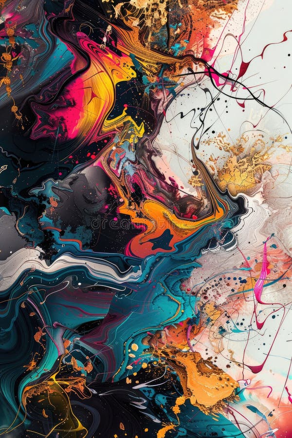 Vibrant Abstract Art Featuring Swirling Colors and Dynamic Patterns ...