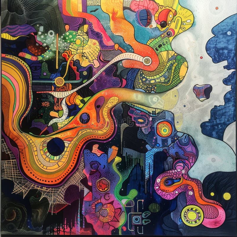 Vibrant Abstract Art Full of Swirling Colors and Forms. this Piece ...