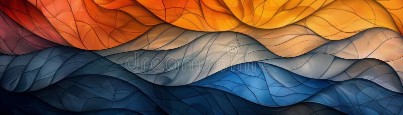 Vibrant Abstract Art with Layered Patterns of Warm and Cool Colors ...