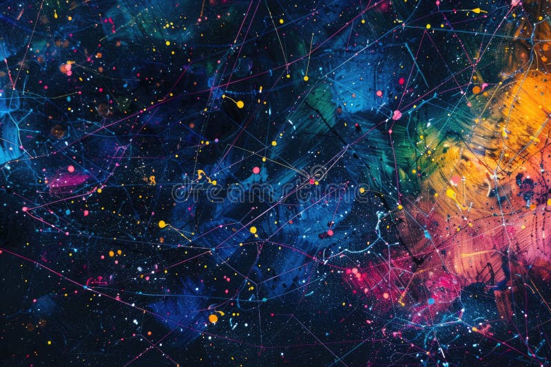 A Vibrant Abstract Art Piece Featuring Multiple Colors of Paint Stock ...