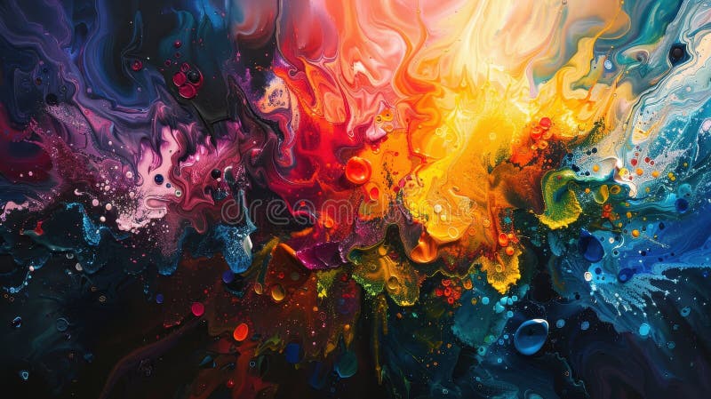 Vibrant Abstract Art Piece Showcasing Swirling Colors and Dynamic Fluid ...