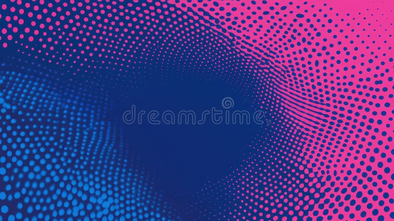 Vibrant Abstract Art with Pink and Blue Dots Creating a Dynamic Wave ...