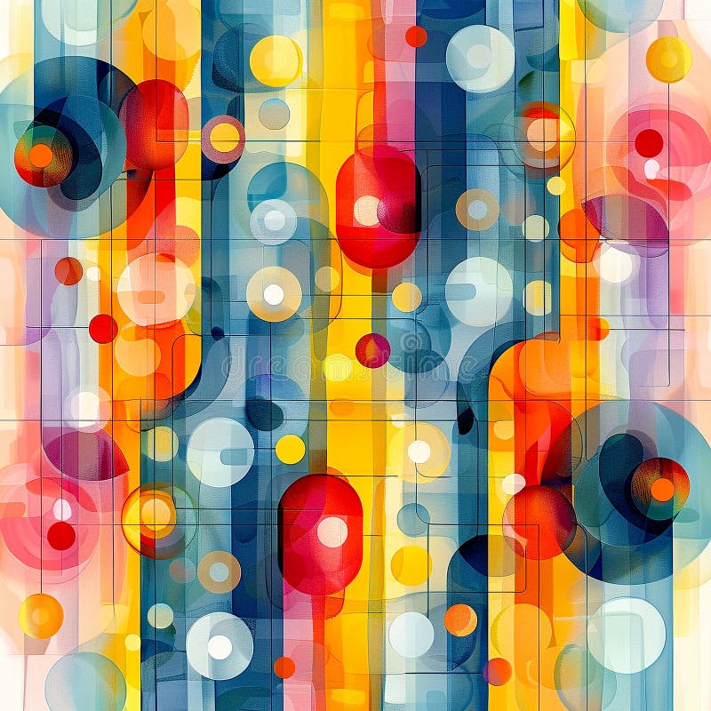 Vibrant Abstract Art Showcasing Lively Circles and Colors in a Rhythmic ...