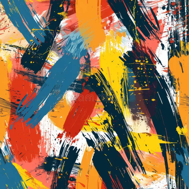 Vibrant Abstract Artwork: Bold Brush Strokes and Explosive Colors Stock ...