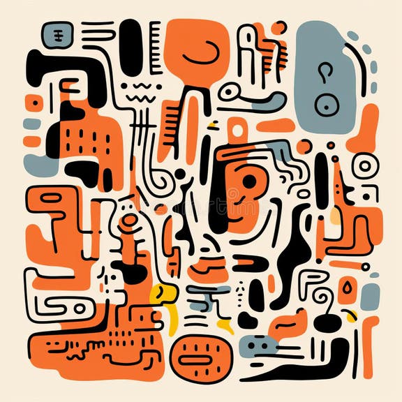 Vibrant Abstract Artwork with Bold Graffiti Inspired Design Elements ...