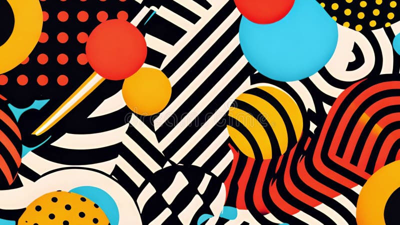 Vibrant Abstract Artwork with Bold Patterns and Shapes Stock Footage ...
