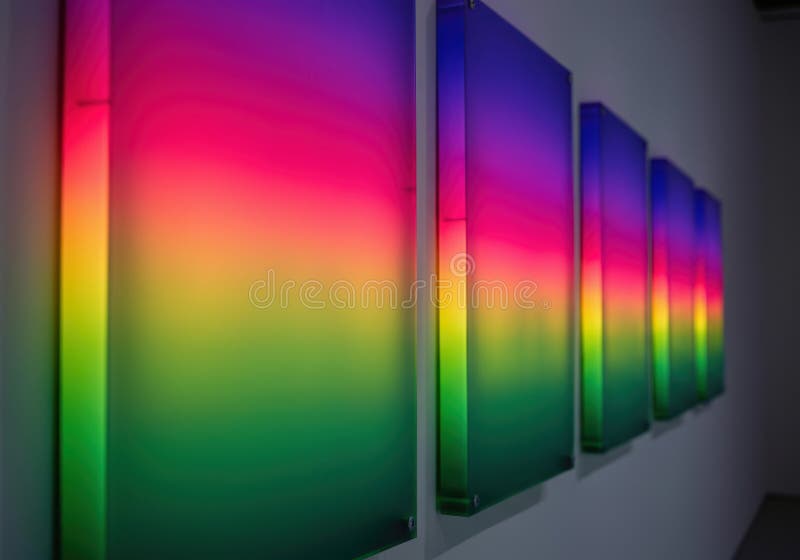 Vibrant Abstract Artwork with Colorful Gradient Panels on Display Stock ...