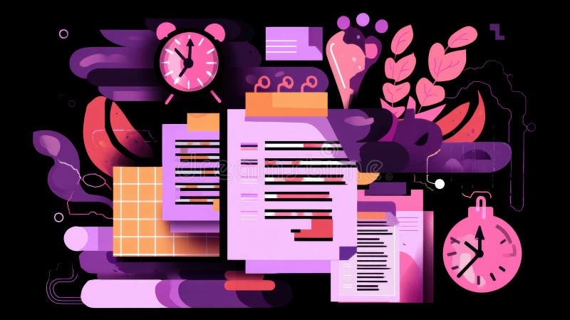 AI-Generated Abstract Productivity Art Stock Illustration ...