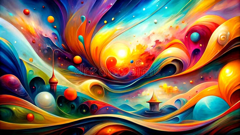 Abstract Symphony: Dynamic Interplay of Shapes, Textures, and Hues AI ...