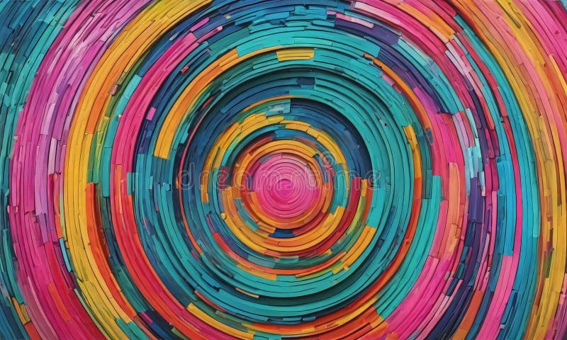 Vibrant Abstract Artwork Features Concentric Circles Varying Colors ...