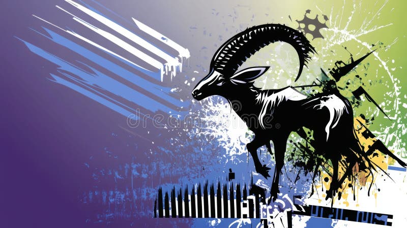 AI-Generated Abstract Ram stock illustration. Illustration of grunge ...