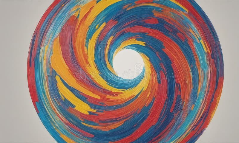 Vibrant Abstract Artwork Features Swirling Pattern Blue, Red, Yellow ...
