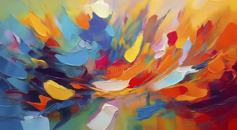 Vibrant Abstract Artwork Featuring Bold Colors and Dynamic Brushstrokes ...