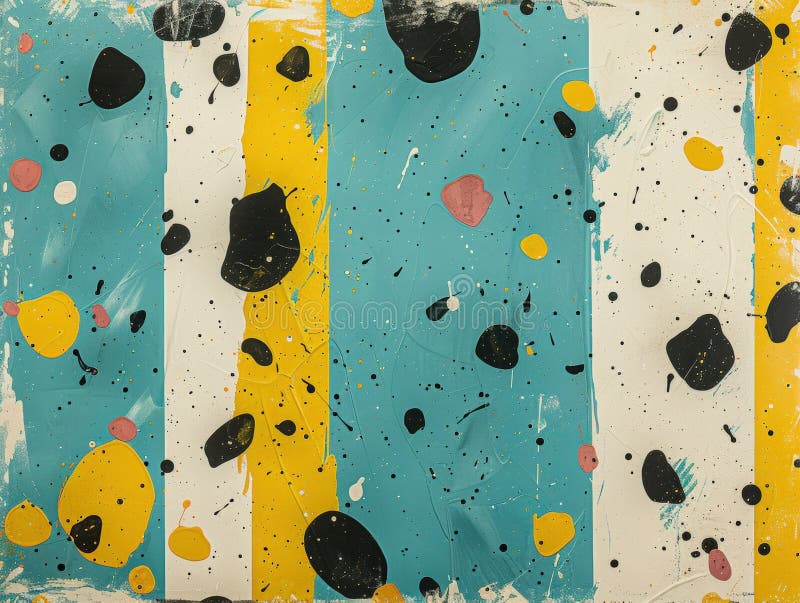 Abstract Art with Bold Colors and Dynamic Splatters on Canvas Stock ...