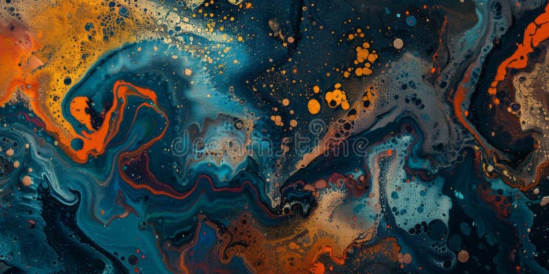 Vibrant Abstract Artwork Featuring Bold Orange and Blue Colors Stock ...