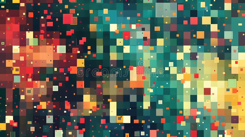 Colorful Abstract Digital Art with Pixelated Design Stock Photo - Image ...