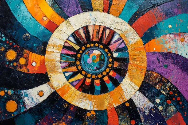 Vibrant Abstract Artwork Featuring a Cosmic Pattern and Bright Colors ...