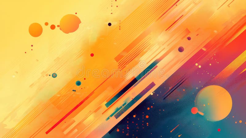 Abstract Orange and Teal Dynamic Lines and Spheres Stock Photo - Image ...