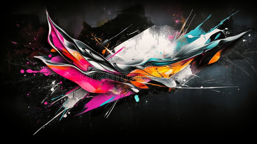 Vibrant Abstract Artwork Featuring Dynamic Colors and Fluid Shapes in ...