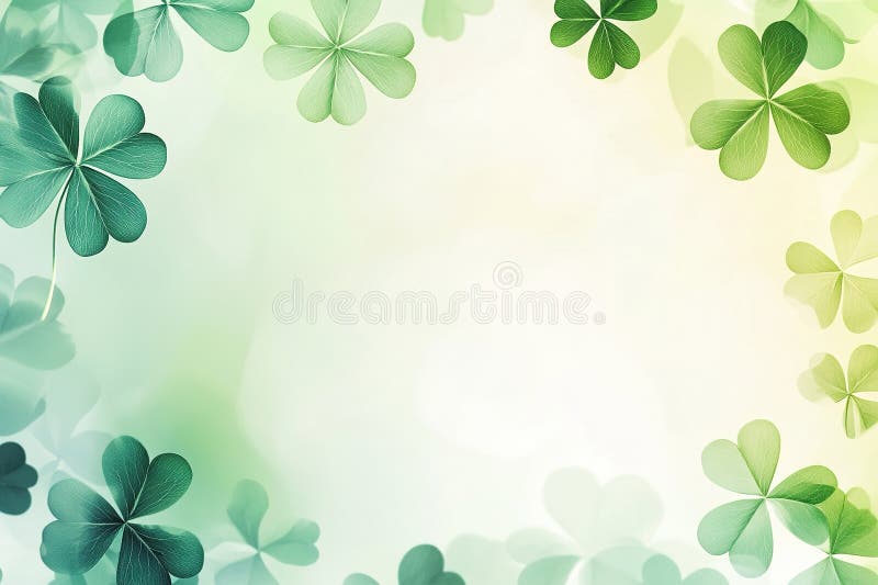 Modern Abstract Background with Overlapping Shamrock Shapes in Varying ...