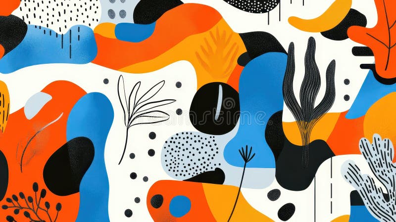 A Vibrant Abstract Backdrop Featuring Unique Handdrawn Textures in a ...