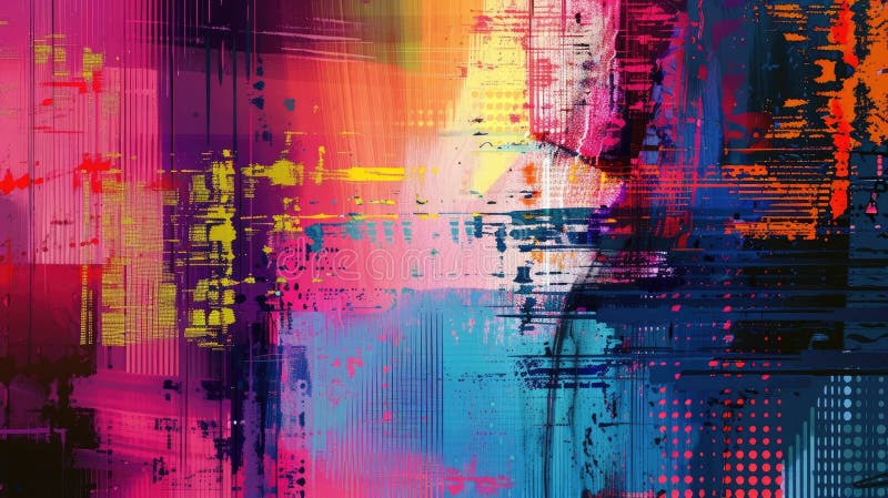 Abstract Colorful Geometric Background with Neon Lights, Vibrant ...