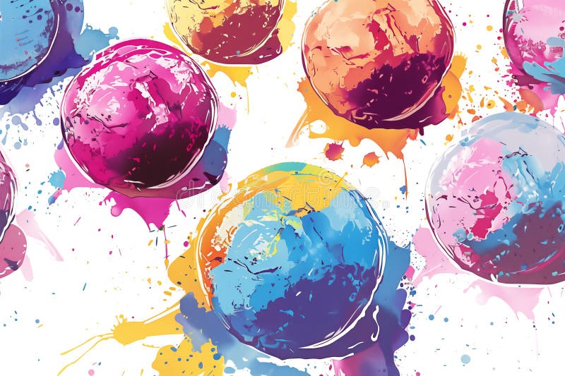 Vibrant Abstract Background with Colorful Paint Balls, Splashes and ...
