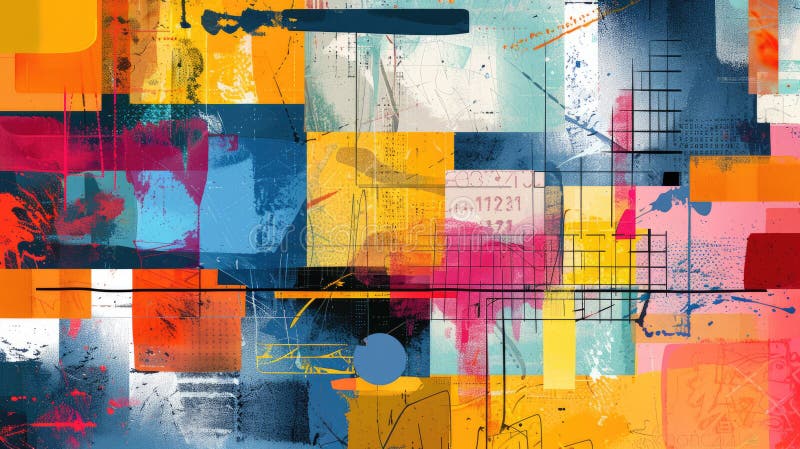 Vibrant Abstract Background Combining Playful Colors and Geometric ...