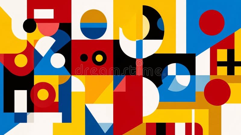 The Vibrant Abstract Background is Created with Primary-colored ...