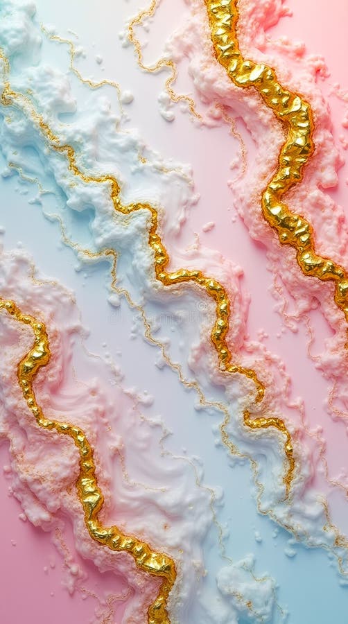 Flowing Gold Foil Texture with Elegant Smooth Metallic Waves. Stock ...