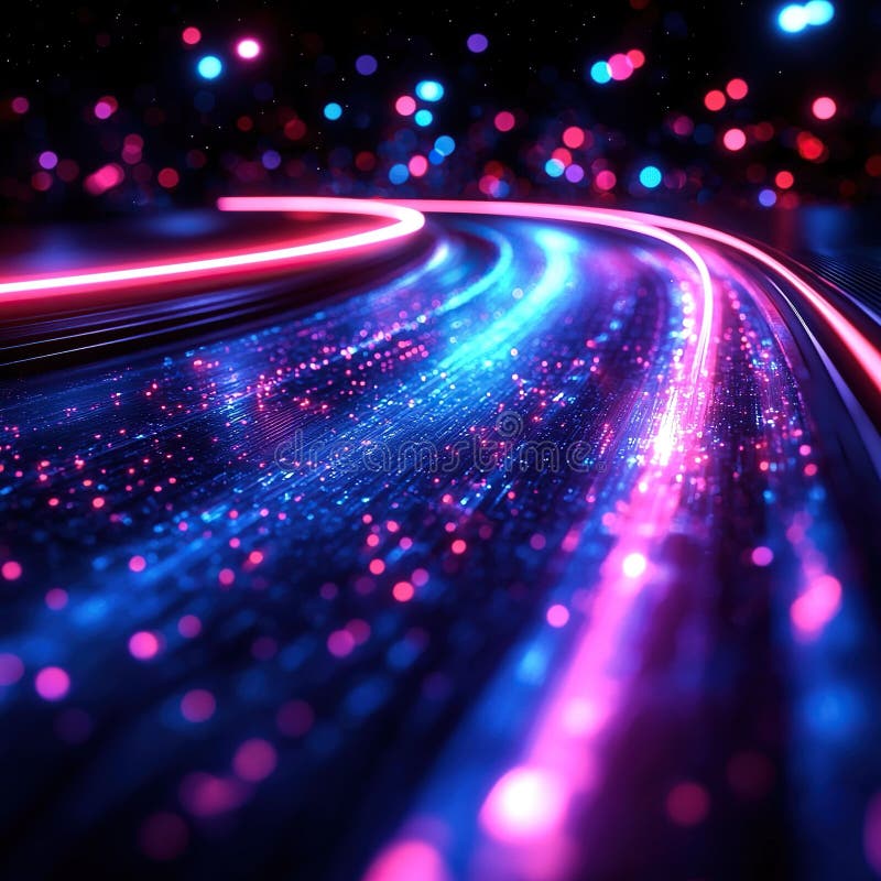 Abstract Motherboard Circuit Background Blue Pink Neon Lights Stock ...