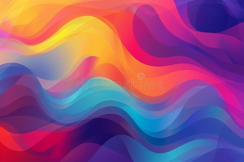 Colorful Abstract Background with Wavy Lines Stock Illustration ...