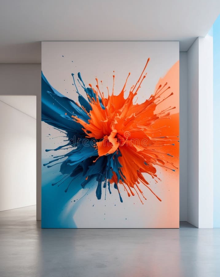 Vibrant Abstract Background Featuring Dynamic Orange and Blue Splash ...