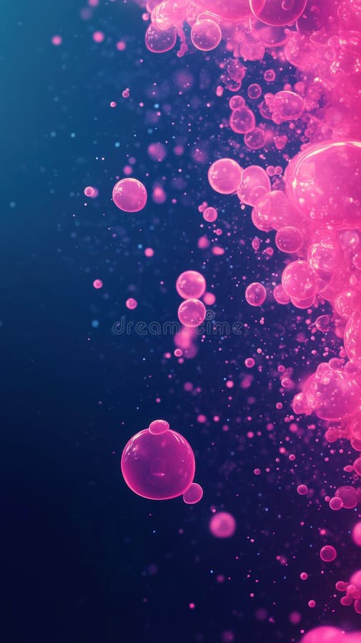 Vibrant Abstract Background Featuring Floating Bubbles in Neon Colors with a Mesmerizing ...