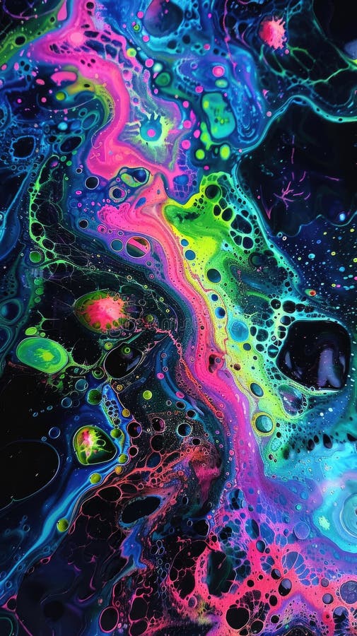 Vivid Fusion Neon Colors Fluid Motion Creating Mesmerizing Stock Photos ...