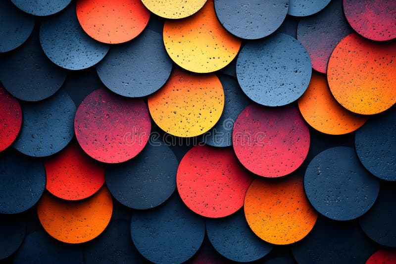 Vibrant Geometric Pattern of Overlapping Red, Yellow, and Blue Circles ...