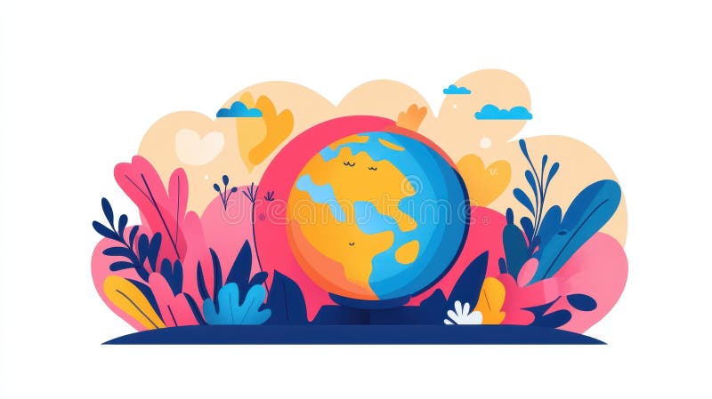 Vibrant Abstract Background Featuring a Globe, Blending Textures and ...