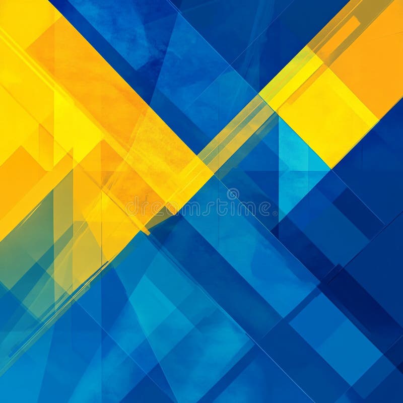 Abstract Blue Yellow Geometric Shapes Background Design Stock ...