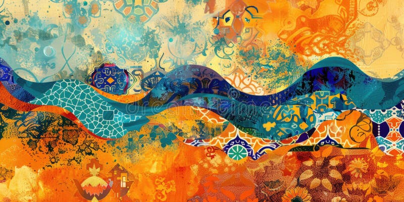 Vibrant Abstract Background Featuring Intricate Patterns and Blend of ...