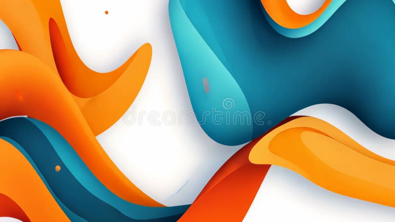 Vibrant Abstract Background Featuring Waves in Orange, White, and Blue ...