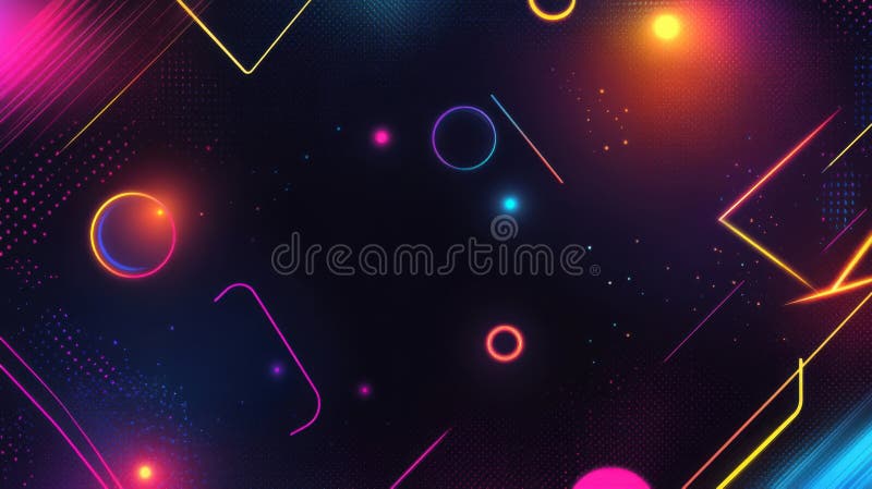 Vibrant Abstract Background with Geometric Shapes and Glowing Lights ...