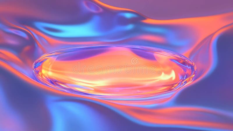 Vibrant Abstract Background with Glass Podium and Dynamic Colors Stock ...