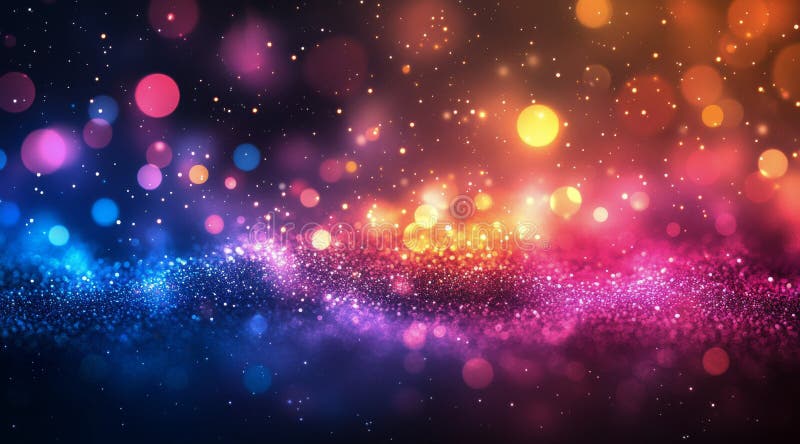 Vibrant Abstract Background with Glowing Particles and Colorful Light ...