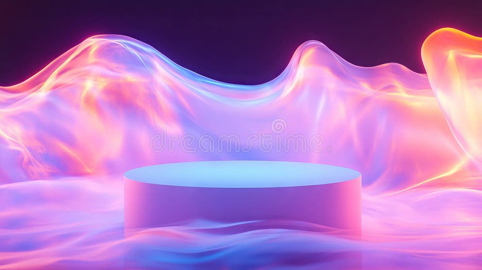 Vibrant Abstract Background with Illuminated Podium for Creative ...