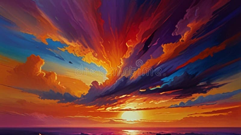 Vibrant Abstract Background with Intense Sunset Colors and Flowing ...