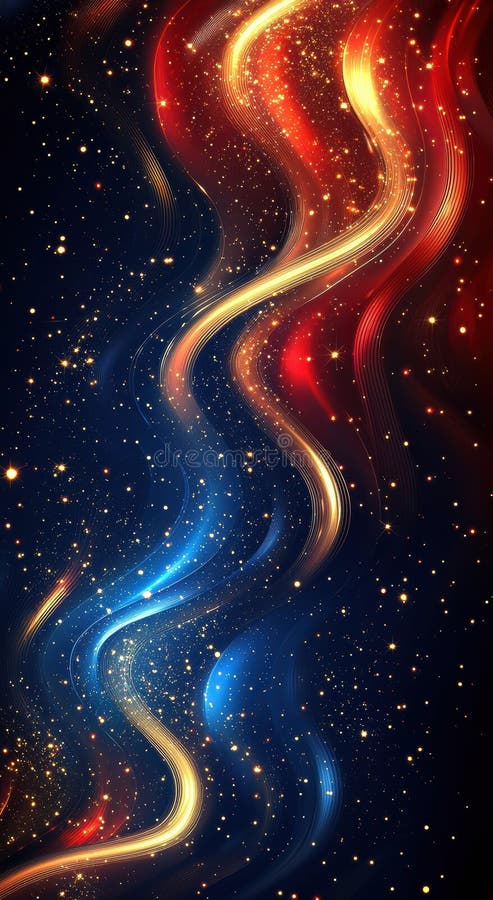 Vibrant Abstract Background with Red Blue and Gold Gradient Waves Stock ...