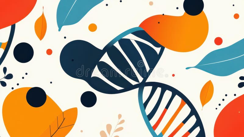 Vibrant Abstract Background Showing a Stylized DNA Structure with a Fun ...