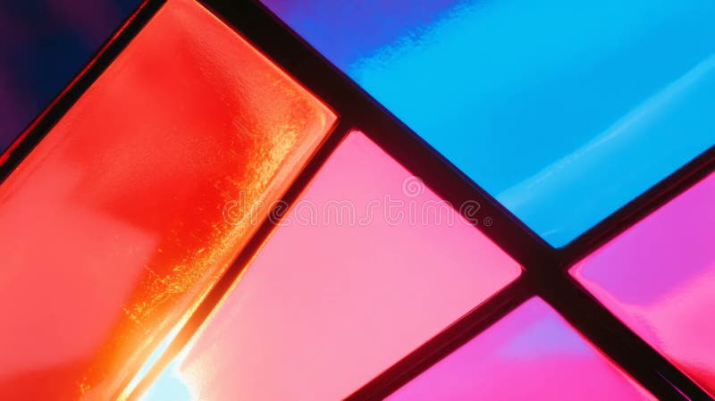Vibrant Abstract Background with Stained Glass Window Design Stock Illustration - Illustration ...